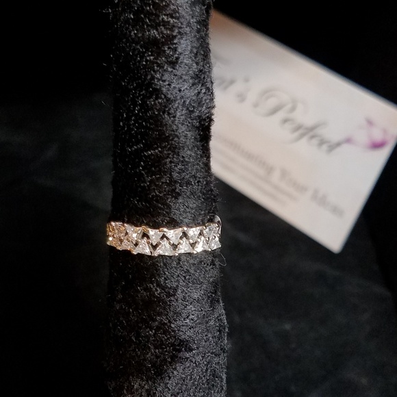 Jewelry | Triangle Diamond Double Row Ring | Poshmark